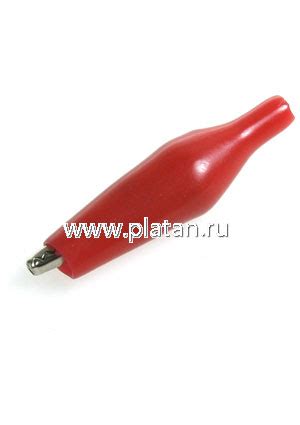 AG-110A-C (8-0027 red), Зажим "Крокодил" с изолятором красный, 10А, 43 ...