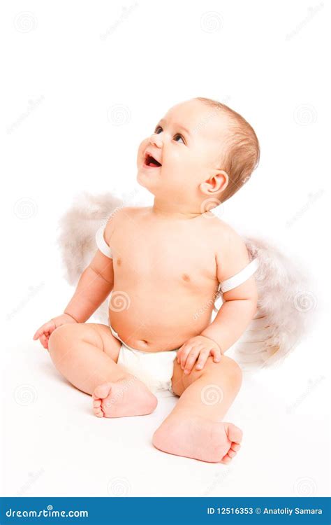 Angelic baby stock image. Image of looking, infant, girl - 12516353