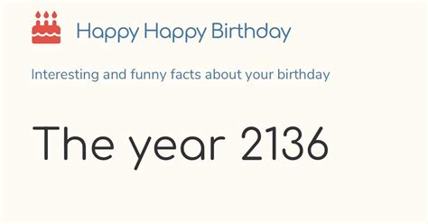 The year 2136: Calendar, history and birthdays