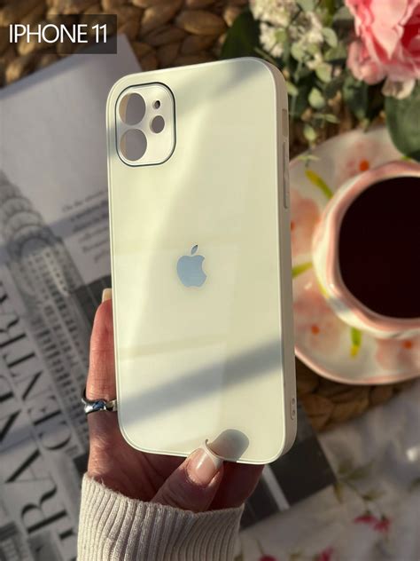 Чехол стеклянный для iPhone 11 с защитой для камеры / Чехол на айфон 11 ...