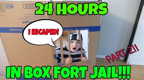 24 Hours In Box Fort Jail Part 2! 24 Hour Challenge With No LOL Dolls - YouTube