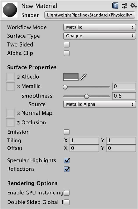 Lit shader - Unity SRP Doc