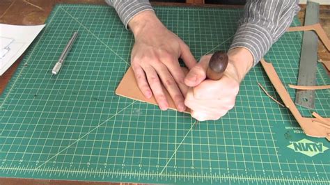 Tutorial: Making a Simple Leather Card Holder - YouTube