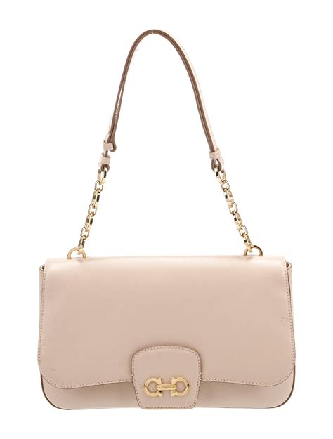 Salvatore Ferragamo Leather Shoulder Bag - Neutrals Shoulder Bags ...
