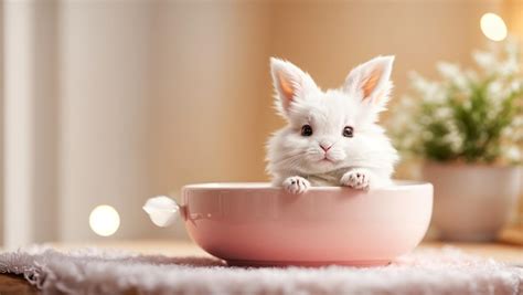 Premium Photo | Cute rabbit in a cup