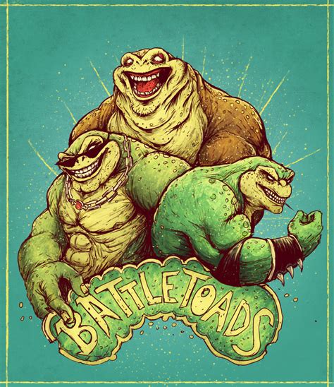 Иллюстрация Battletoads в стиле графика, комикс, компьютерная