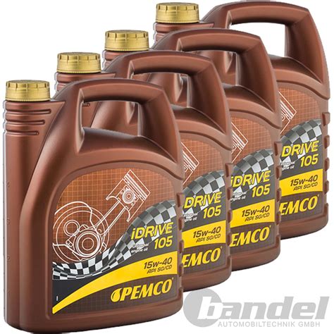 4x5= 20L PEMCO iDRIVE 105 15W-40 UNIVERSAL MOTORÖL API SG/ CD ...