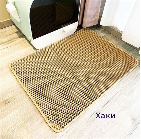 Двухслойный коврик для кошачьего туалета 45*60см, Хаки / Коврик под ...