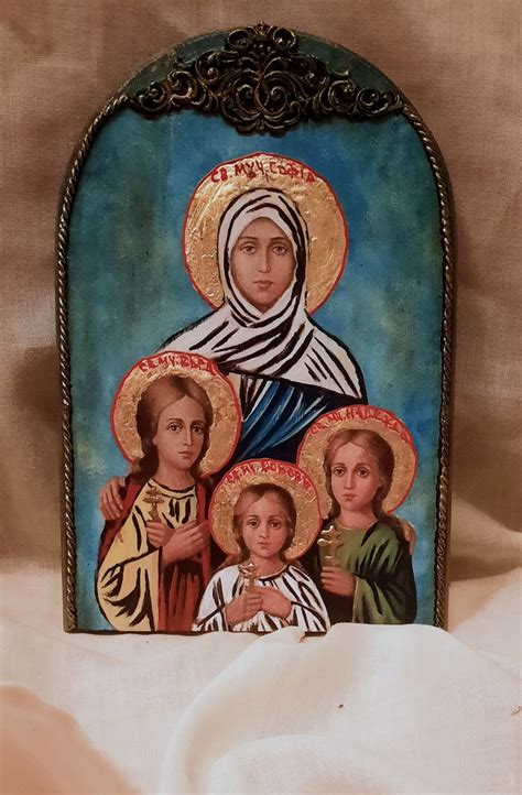 Икона Св. Мъченици Вяра, Надежда, Любов и тяхната майка София ...