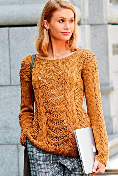 Вязаный ажурный пуловер | Pullover stricken, Stricken, Strickmuster