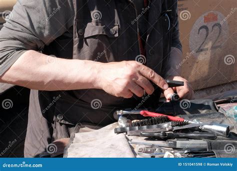 Kazakhstan, Kostanay, 19-06-19, Rally Peking To Paris. Close-up of Male ...