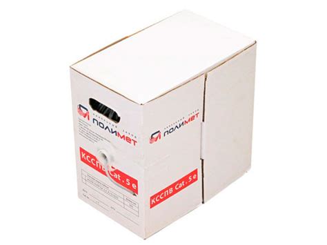 UTP кабель ПОЛИМЕТ витая пара cat.5e 4х2х0.52 24AWG, медь, внутр