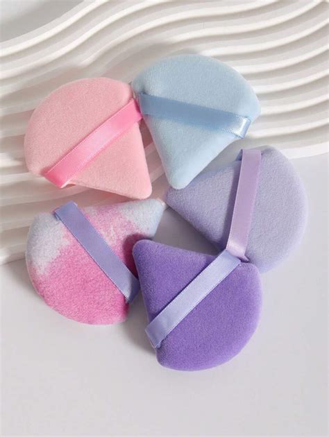5pcs Triangle Shaped Velvet Powder Puff, Designed For Contouring, Under ...