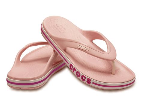 шлёпки Crocs Bayaband Flip розово-пудровые – женские оригинальные ...