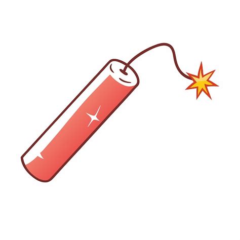 Dynamite with burning wick Cartoon fuse explosive icon 8 | Premium AI ...