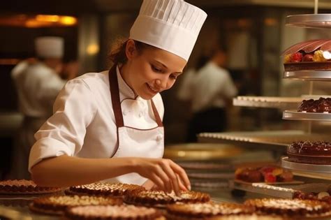 Premium AI Image | Female master chef chocolatier working in artisanal ...