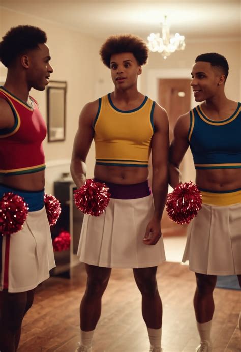 Gay Male Cheerleaders at House Party | Stable Diffusion Online
