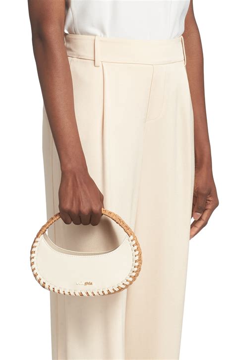 Cult Gaia Aiko Leather & Rattan Top Handle Bag | Nordstrom | Leather ...