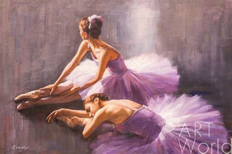 Картина маслом "Две балерины перед выступлением" - SK201112 | Картины ...