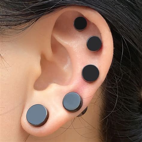 Круглые магнитные серьги-Клипсы из нержавеющей стали, 6-12 мм | AliExpress