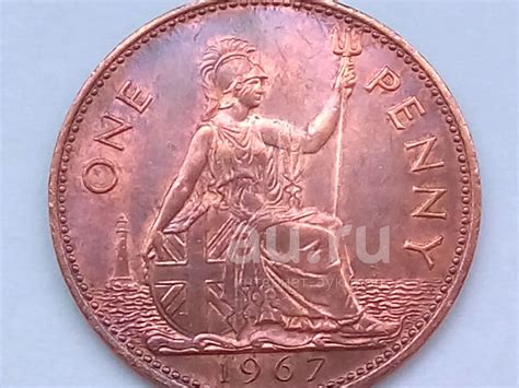 Монета Великобритании 1 пенни, 1967, Королева Елизавета II — купить в ...