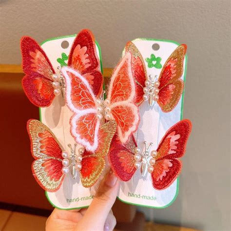Заколка для волос с жемчужной бабочкой и утконосом, заколка Hanfu с ...