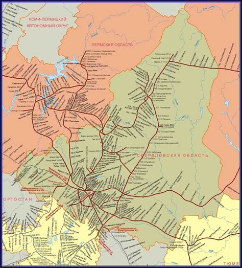 Карта Свердловской области