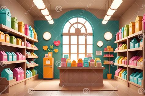 Colorful Store Interior with Shelves Full of Gift Boxes during Daytime ...