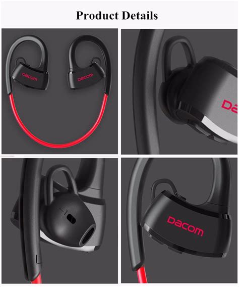 Dacom P10 Wireless Earbuds Bluetooth Sports Earphones Black and Red