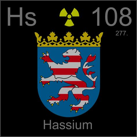 Sample of the element Hassium in the Periodic Table