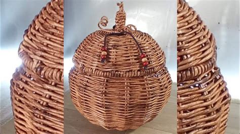 Корзина из бумажной лозы. Basket of paper vines. - YouTube