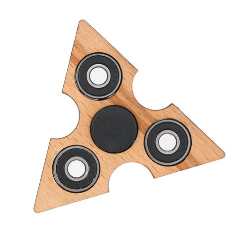 Triangle Wooden Fidget Hand Finger Spinner Spin Widget Focus Toy