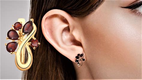 Серьги золотые с 10 гранатами из красного золота 724752 | Соколов ...