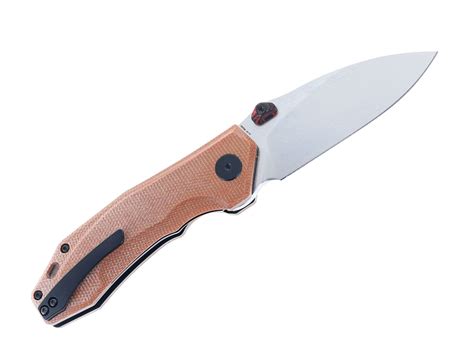 Petrified Fish Harvog Brown Micarta Handle Thumb Stud Liner Lock Pocket ...