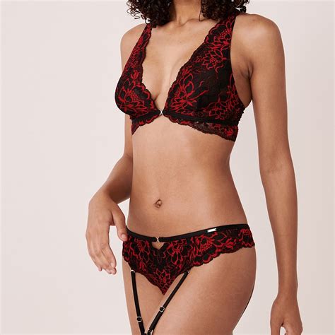La Vie En Rose Bras Unlined Lvib Bralette Wireless Red Color: Buy La ...
