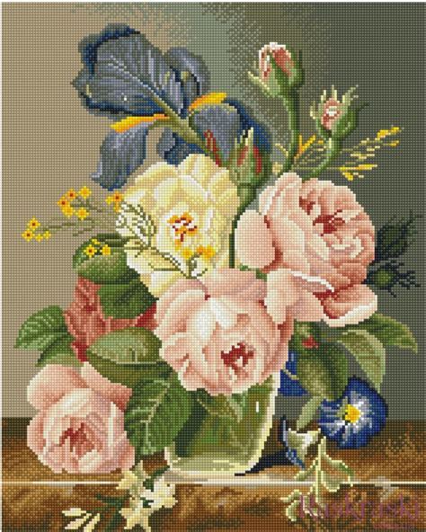 Алмазная вышивка Пионы и ирисы (GF550) Алмазная мозаика (POSF007, На ...