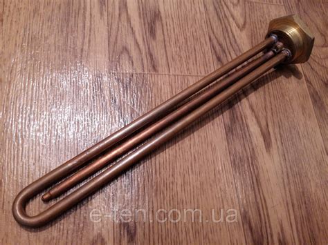 Тэн прямой медный 2500W на резьбе 1 1/4" (дюйм с четвертью) с местом ...