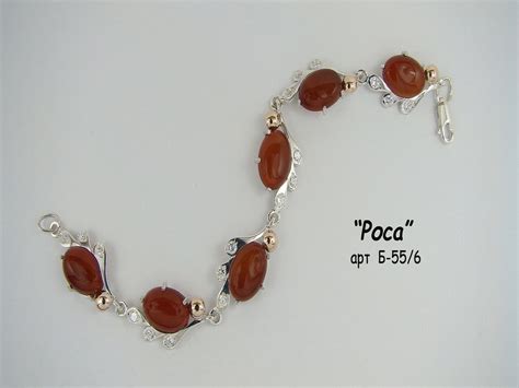 Срібний браслет із золотими вставками. Гарнітур Роса 6 | Charm bracelet ...