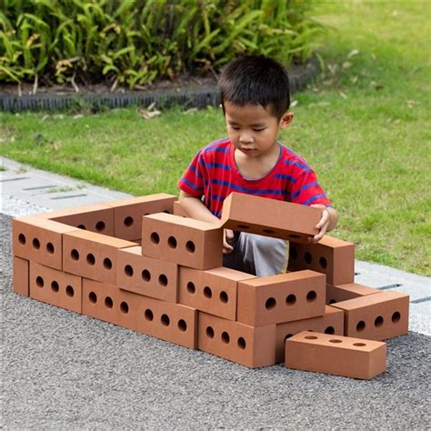 ShpilMaster Foam Stacking Building Red Brick Block - 25 Pack QI004622 ...