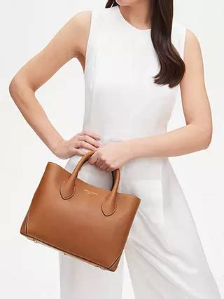 Aspinal of London Midi London Smooth Leather Tote Bag, Tan