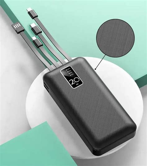 Power bank HEPU HP966 20000mAh, Повербанк с набором зарядных кабелей ...