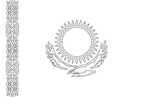 Раскраска Флаг Казахстана распечатать - Флаги и гербы