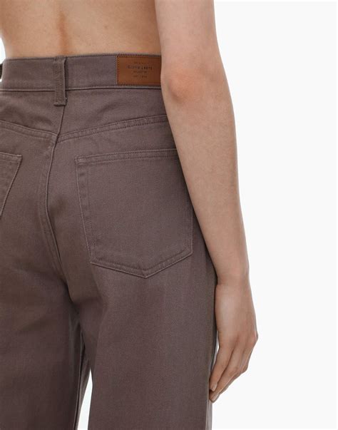 Светло-коричневые джинсы Loose straight с высокой талией GJN027385-3 ...