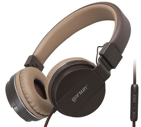 Проводные наушники с микрофоном Gorsun GS-779 Коричневые купить в ...