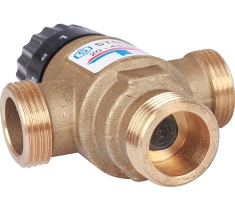 Термостатический смесительный клапан STOUT 3/4 НР, 20-43°С, KV 1.6 SVM ...
