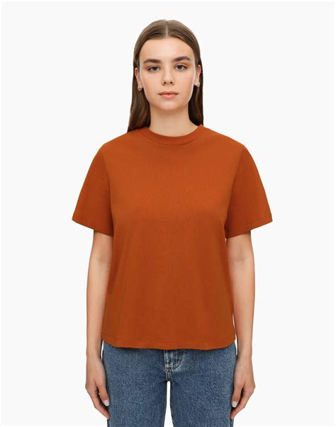 Базовая оранжевая футболка Loose straight из тонкого джерси GKT020389-5 ...