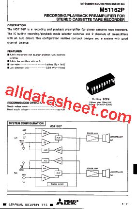 M51162 Datasheet(PDF) - Mitsubishi Electric Semiconductor