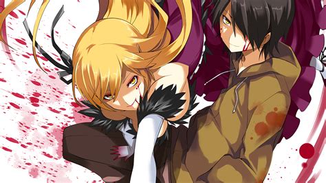 HD Wallpaper: Koyomi Araragi & Kiss-shot from Monogatari Series