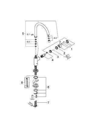 GROHE 46580000 Cartouche à disques céramique D28 mm GROHE