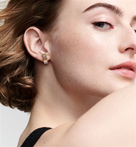 Одиночная серьга GEM DIOR Желтое золото, бриллианты, сапфиры и цавориты ...